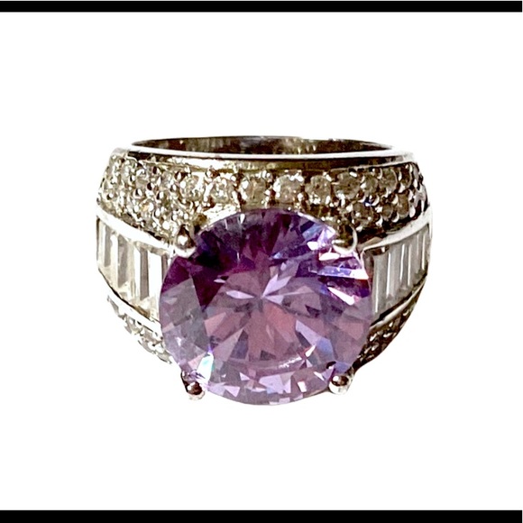 Jewelry | Sterling Silver Purple Rhinestone Ring 925 | Poshmark